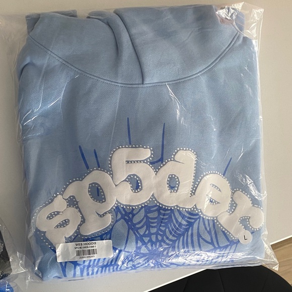 Sp5Der Official | Other | Sp5der Mens Light Blue Hoodie | Poshmark